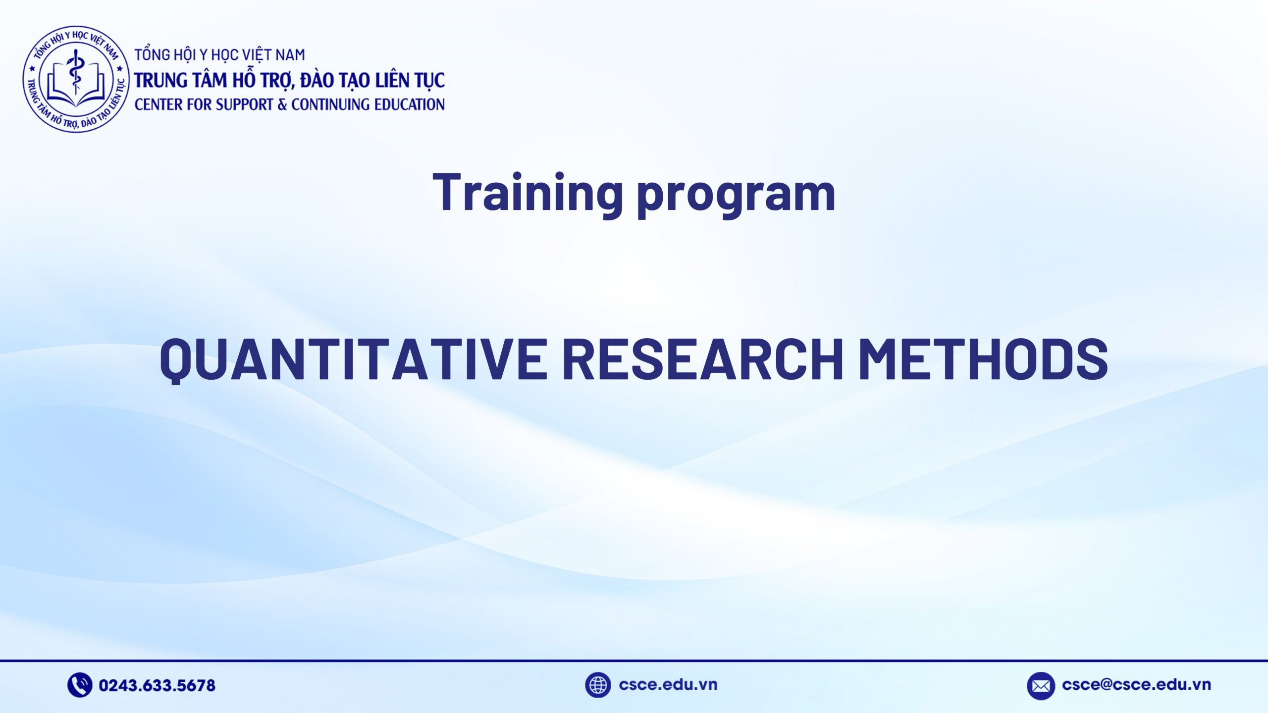 Training Program "Quantitative Research Methods" - Trung tâm Hỗ trợ ...